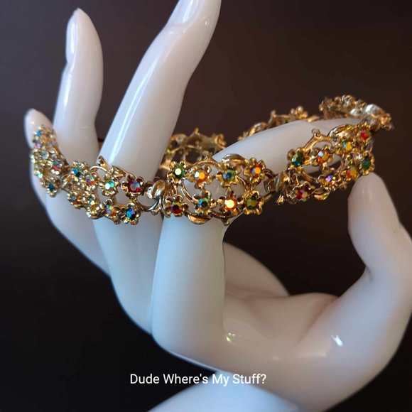 Fashion Jewelry | Jewelry | Vintage Colored Crystal 7inch Bracelet ...